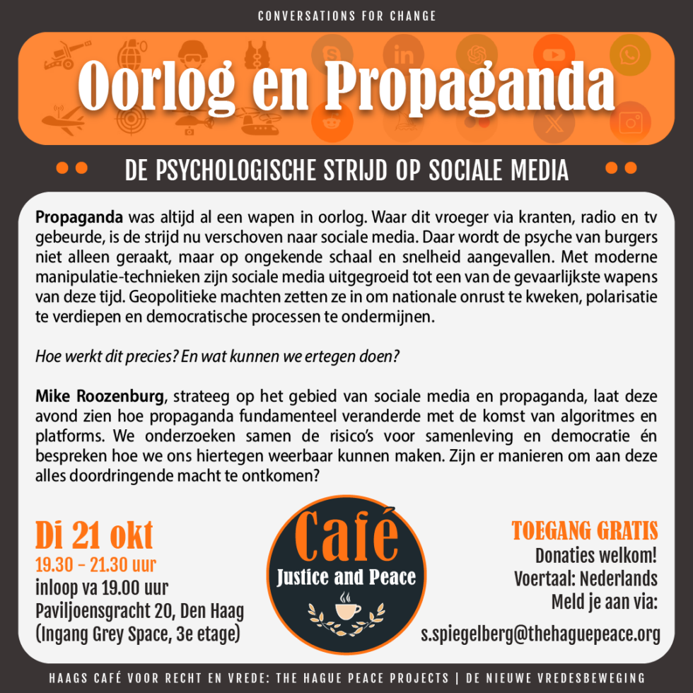 Cafe Justice and Peace – War and Propaganda | The Hague Peace Projects
